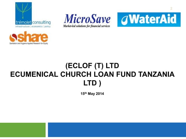 Market research and products concepts for sanitation: ECLOF Tanzania | PPT