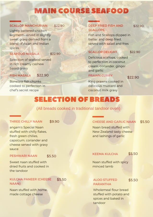 Sangam indian cuisine Menu | PDF | Vegetarian Diets | Food & Drink