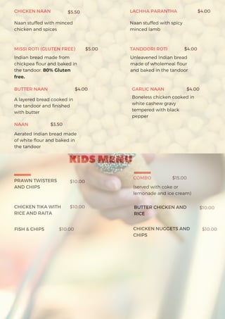 Sangam indian cuisine Menu | PDF