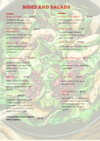 Sangam indian cuisine Menu | PDF