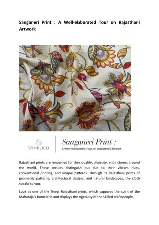Sanganeri Print A Well-Elaborated Tour On Rajasthani Artwork.pdf