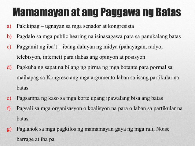 Sangay na Tagapagbatas | PPTX