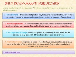 shut down or continue decision | PPTX
