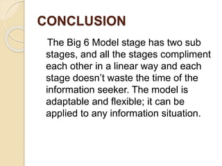 BIG 6 Information Literacy Model | PPTX