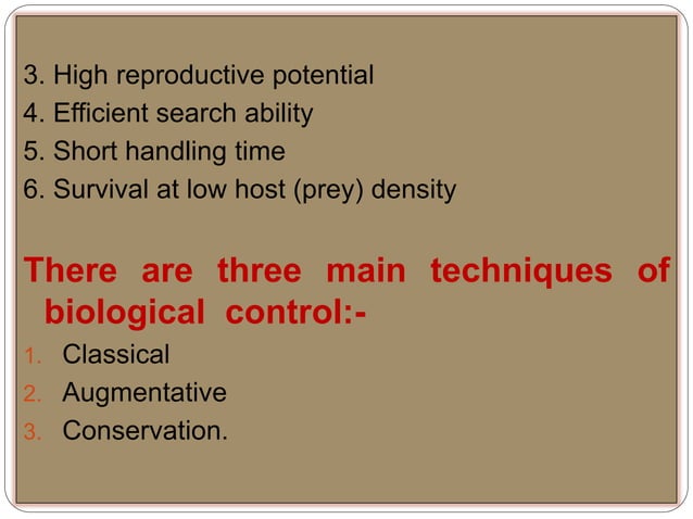 Role of biological control agent in crop protection | PPTX | Beekeeping | Hobbies & Interests