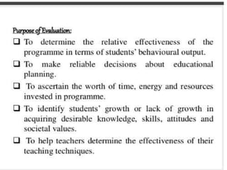 Meaning and Purpose of Evaluation | PPTX