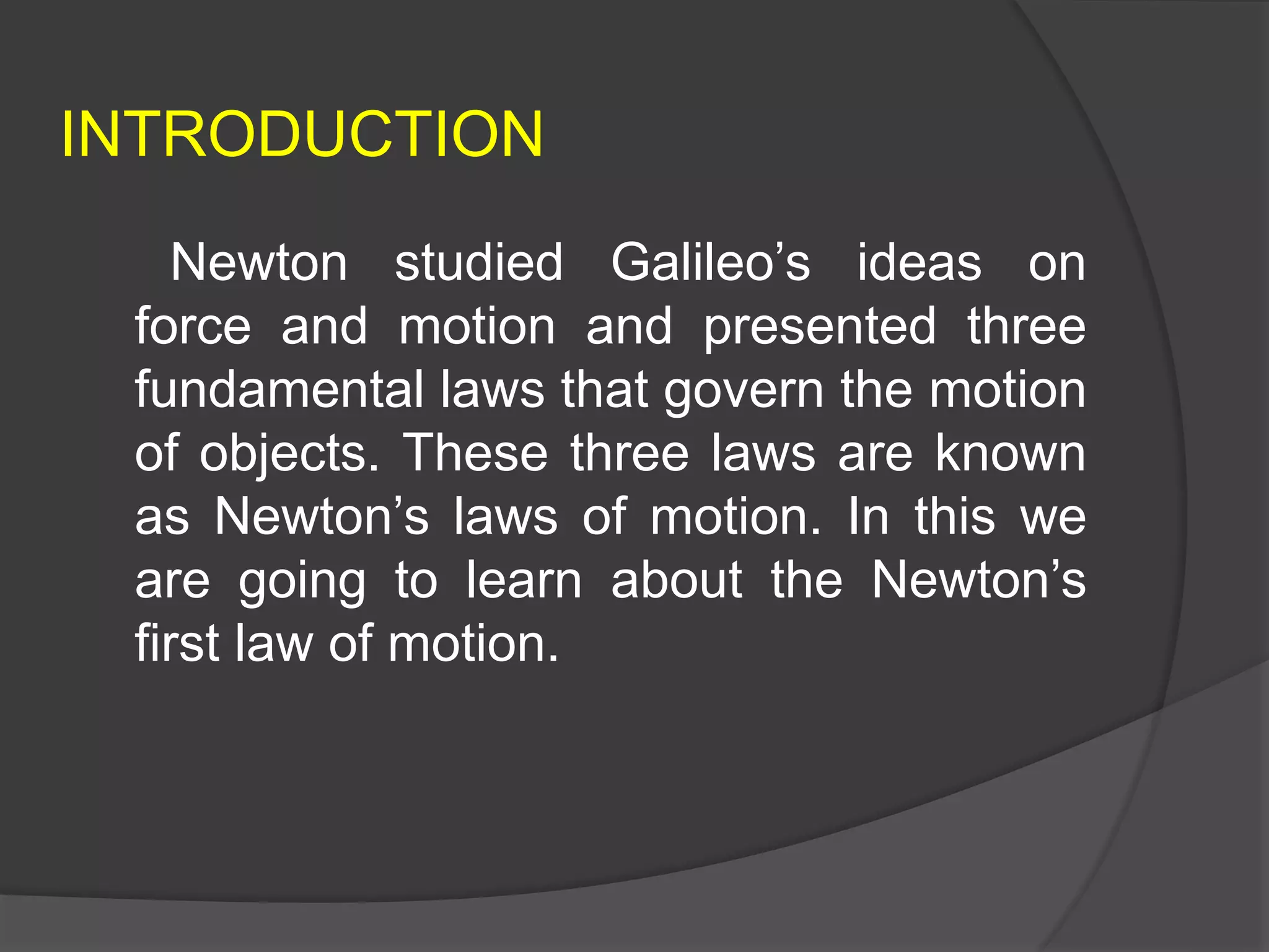 Newton's first law of motion | PPT