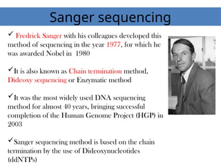 sanger method of dna sequencing in biology | PPT