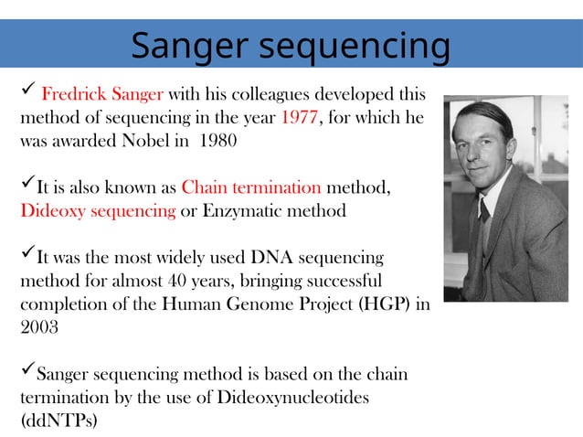 sanger method of dna sequencing in biology | PPT