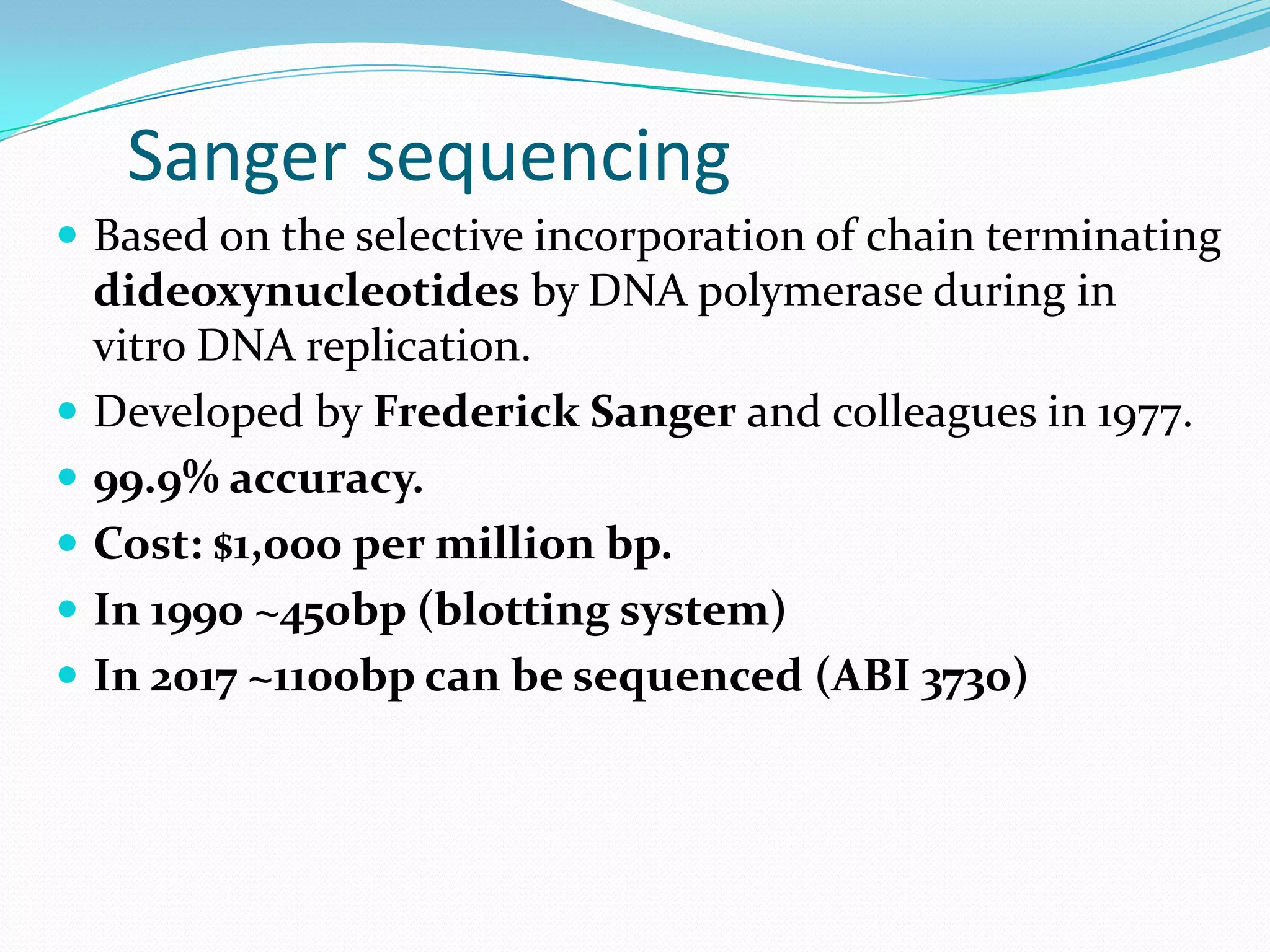 Sanger & maxam gilbert sequencing @ujjwalsirohi | PPT