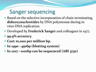 Sanger & maxam gilbert sequencing @ujjwalsirohi | PDF
