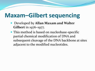 Sanger & maxam gilbert sequencing @ujjwalsirohi | PPT