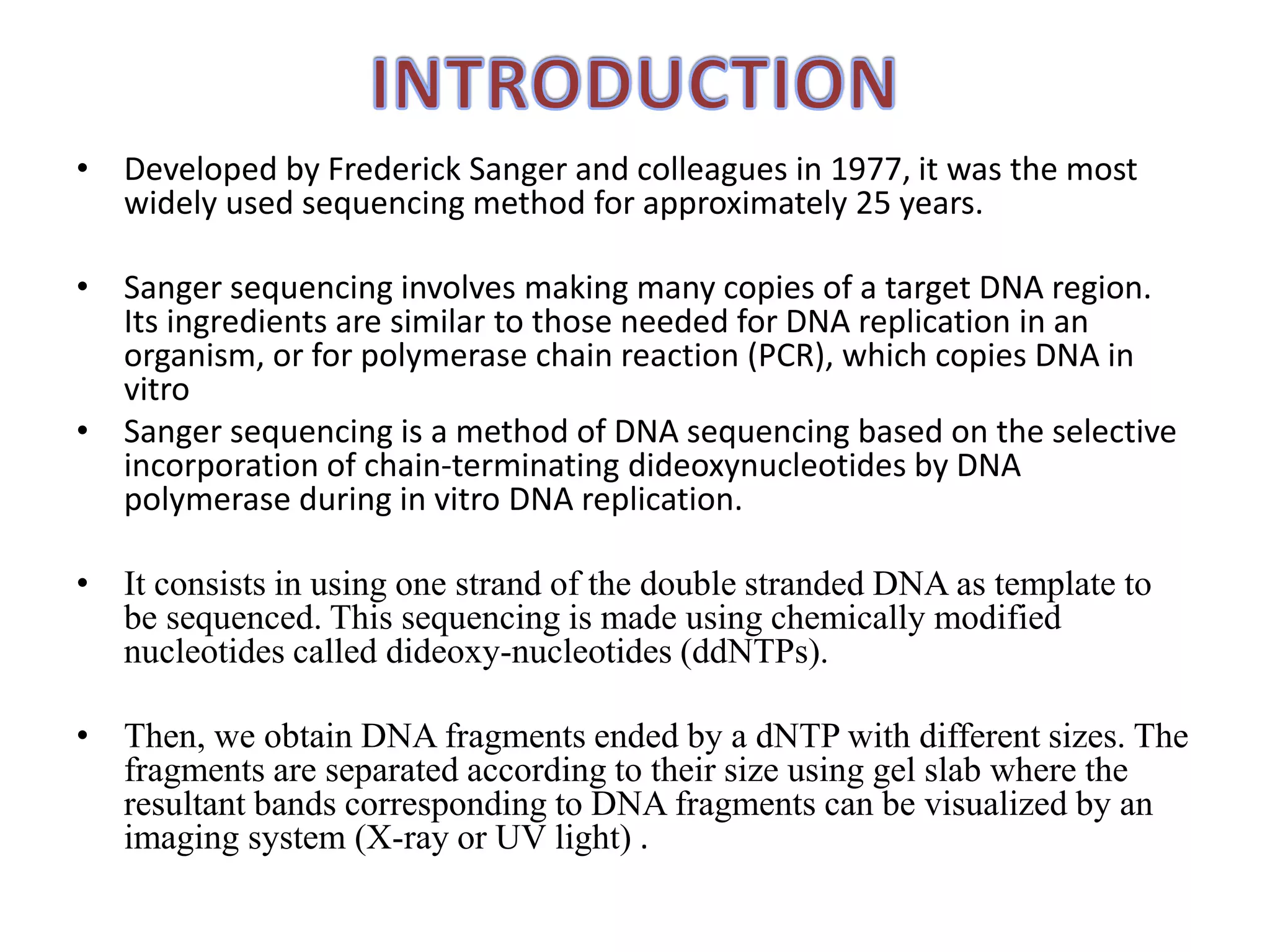 Sanger sequencing | PPTX