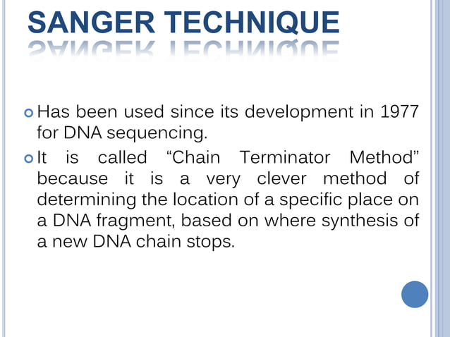 Sanger Technique | PPTX