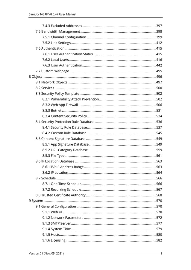 Sangfor_NGAF_v8.0.47_User Manual_EN.pdf | Computer Networking | Computing