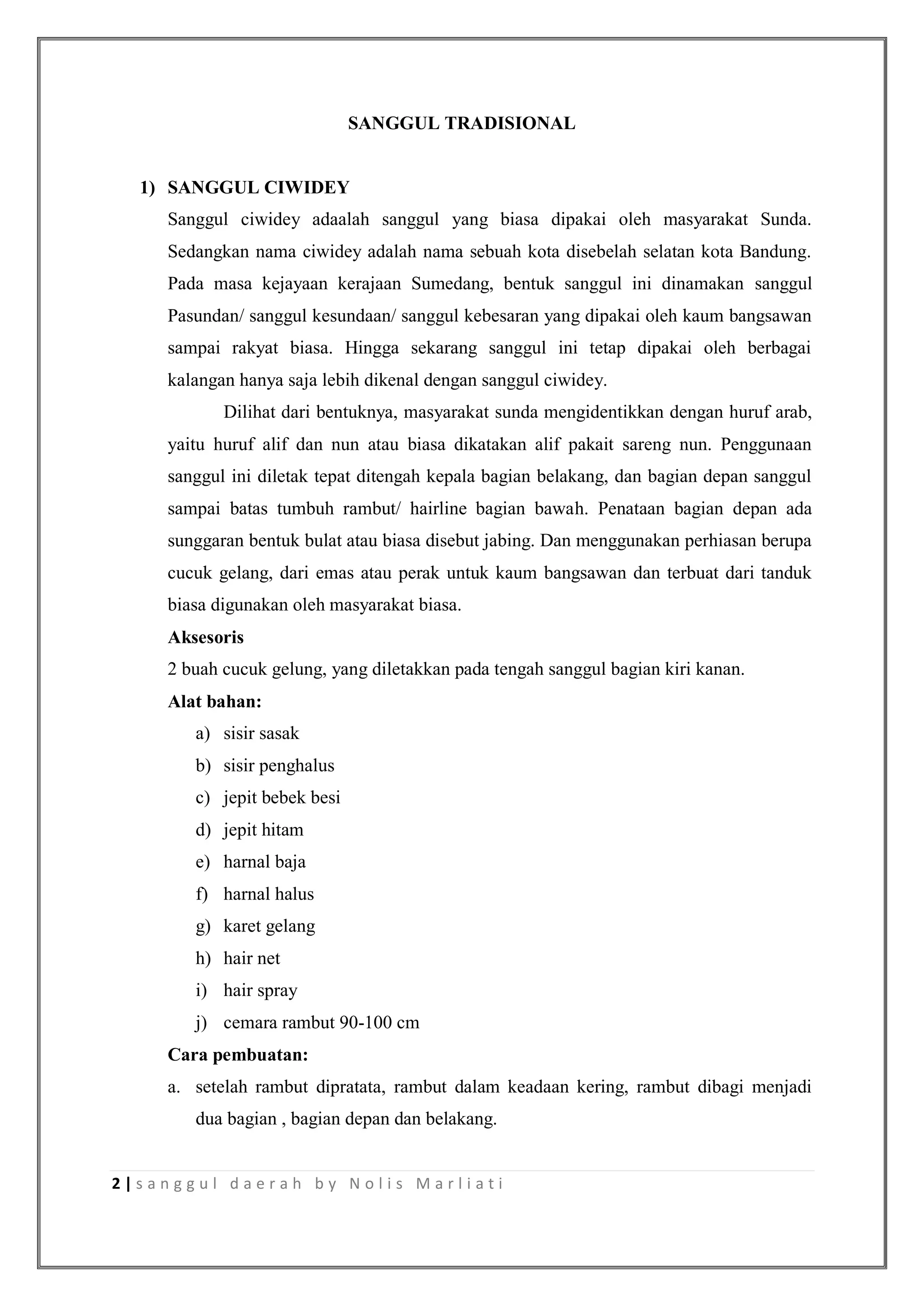 Sanggul tradisional | PDF