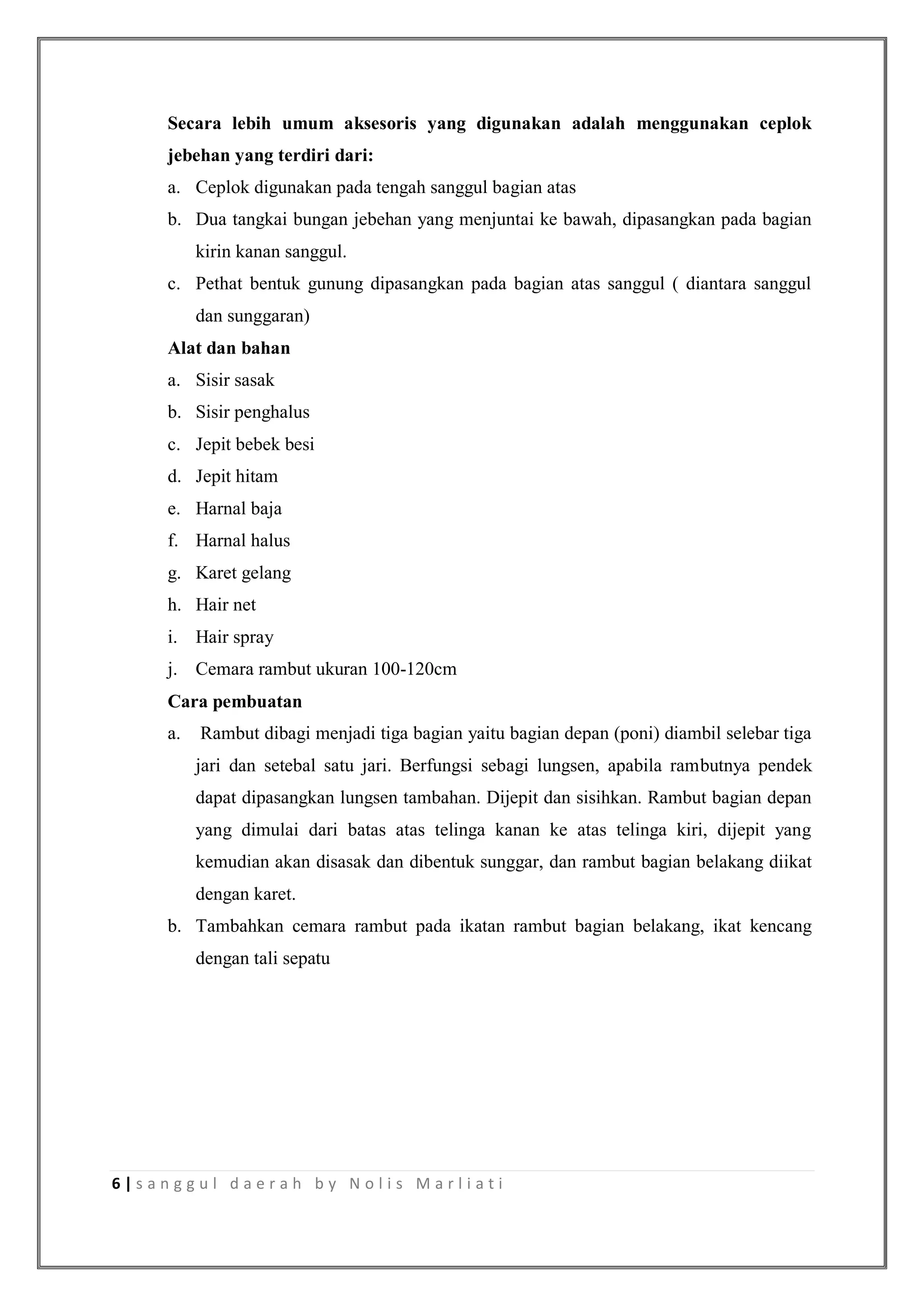 Sanggul tradisional | PDF