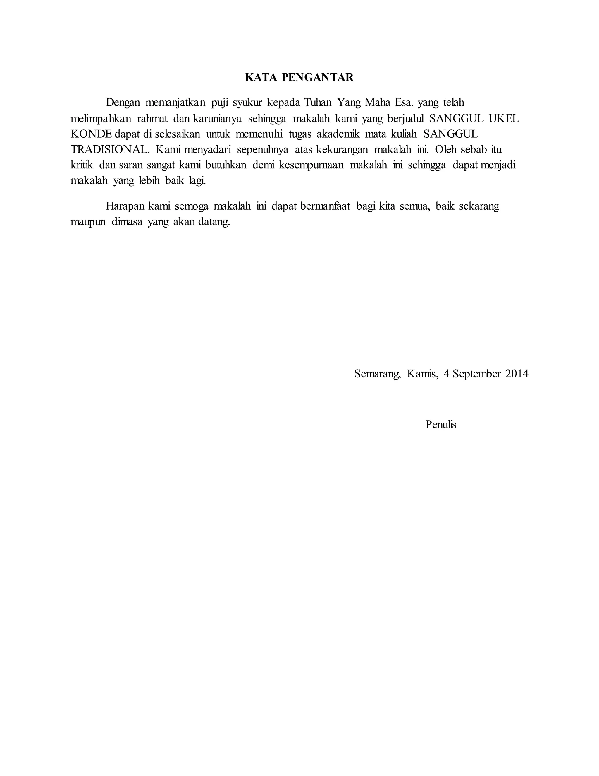 Sanggul ukel konde dari Solo Jawa Tengah | DOCX