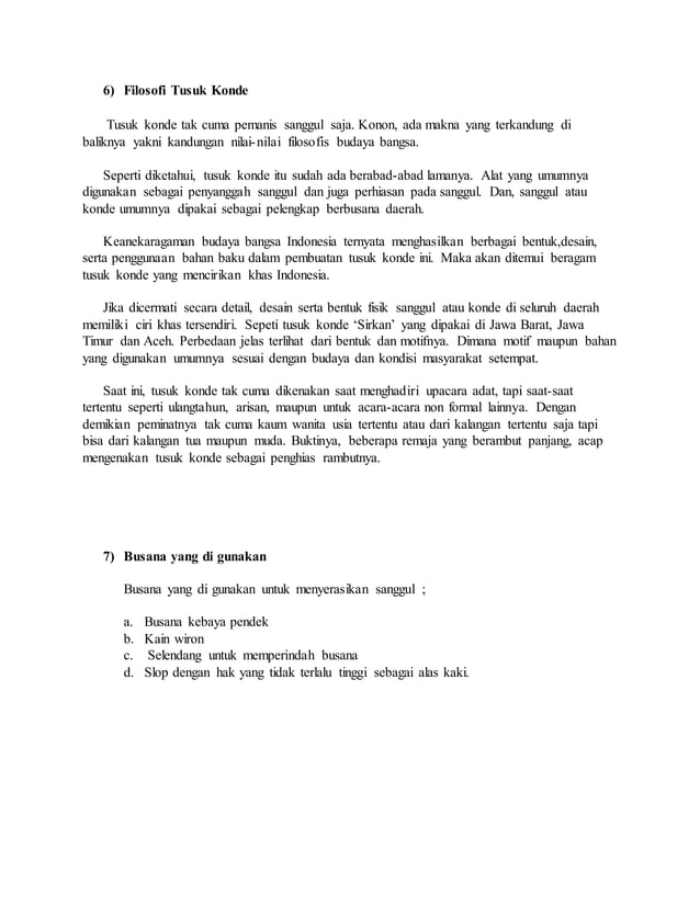 Sanggul ukel konde dari Solo Jawa Tengah | DOCX