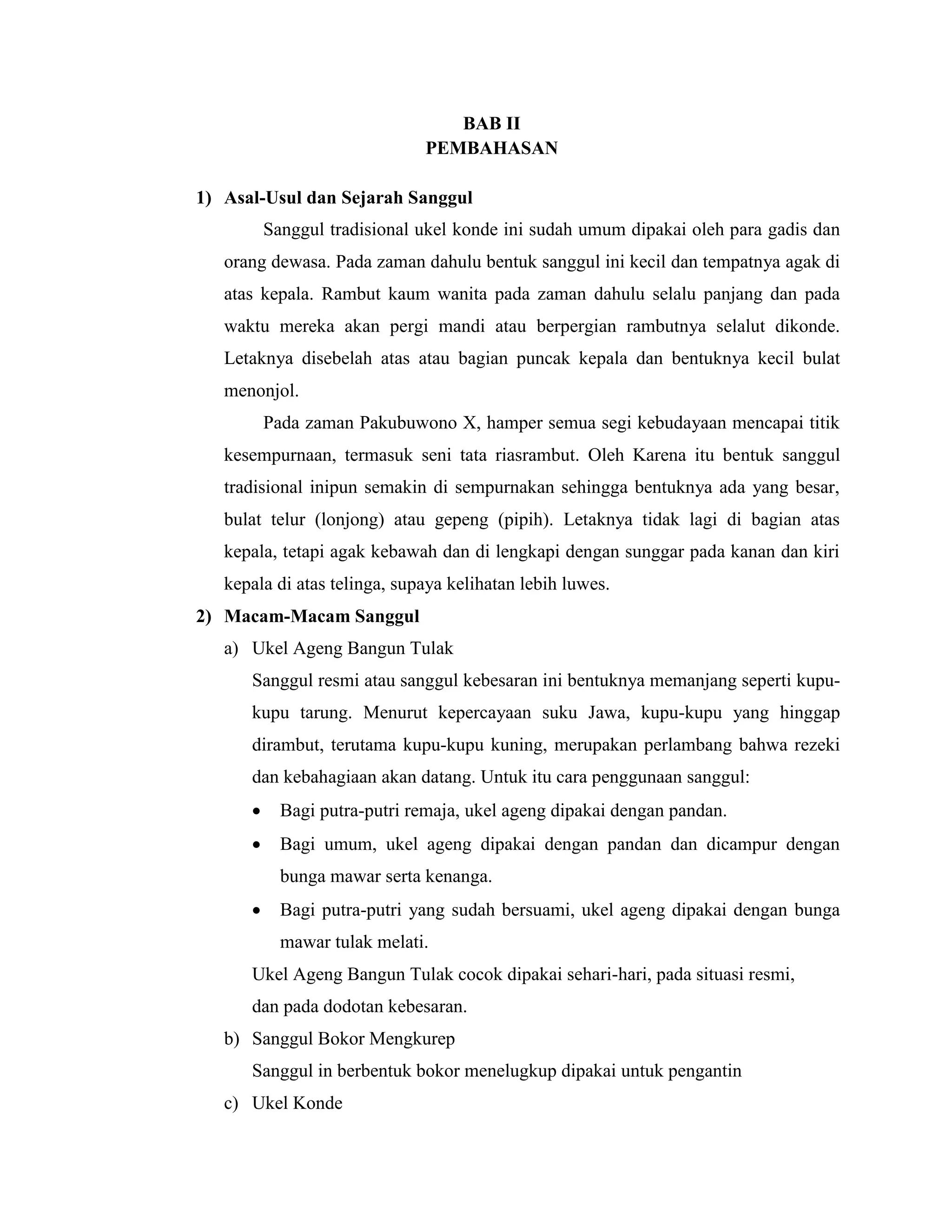 Sanggul Konde Pingkan dari Sulawesi Utara | DOCX