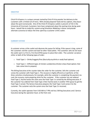 Chick-fil-A Express outlet Simulation | DOCX
