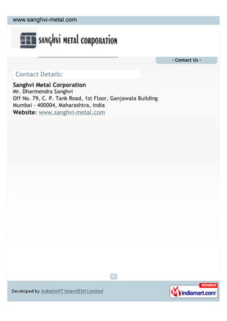 Sanghvi Metal Corporation,Mumbai, Stainless Steel & Carbon Steel pipe fittings | PDF