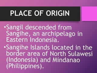 Sangil Ethnic Group of the Philippines | PPTX