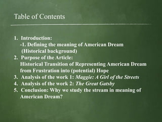 maggie vs. gatsby: frustration into hope | PPT