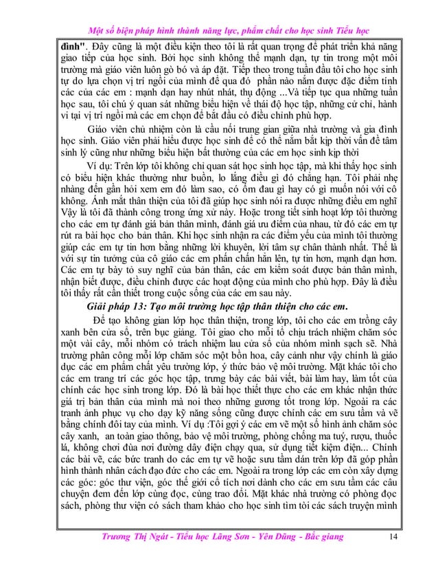 Sáng kiến Kinh nghiệm: Phát triển năng lực, phẩm chất cho học sinh tiểu học! | DOCX