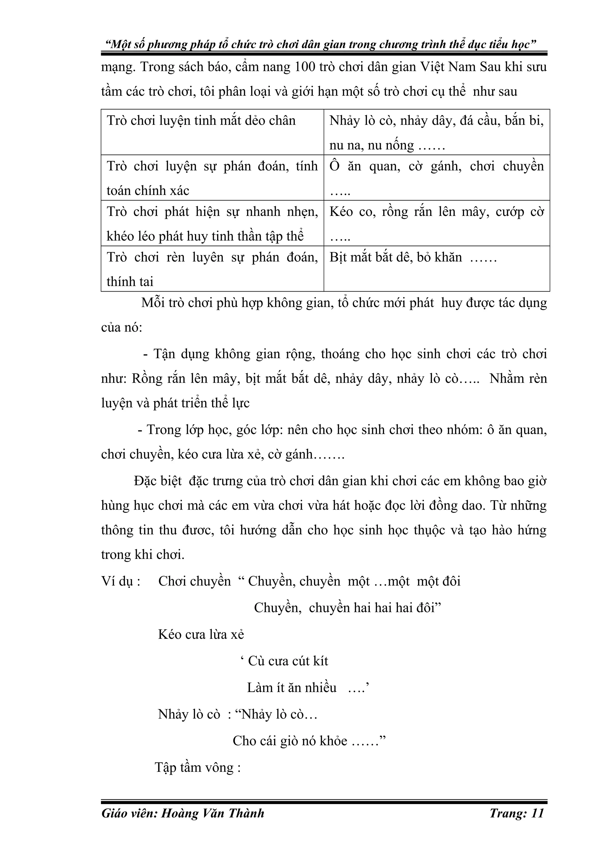 Mot so bien phap to chuc tro choi dan gian trong chuong trinh the duc tieu học | DOC