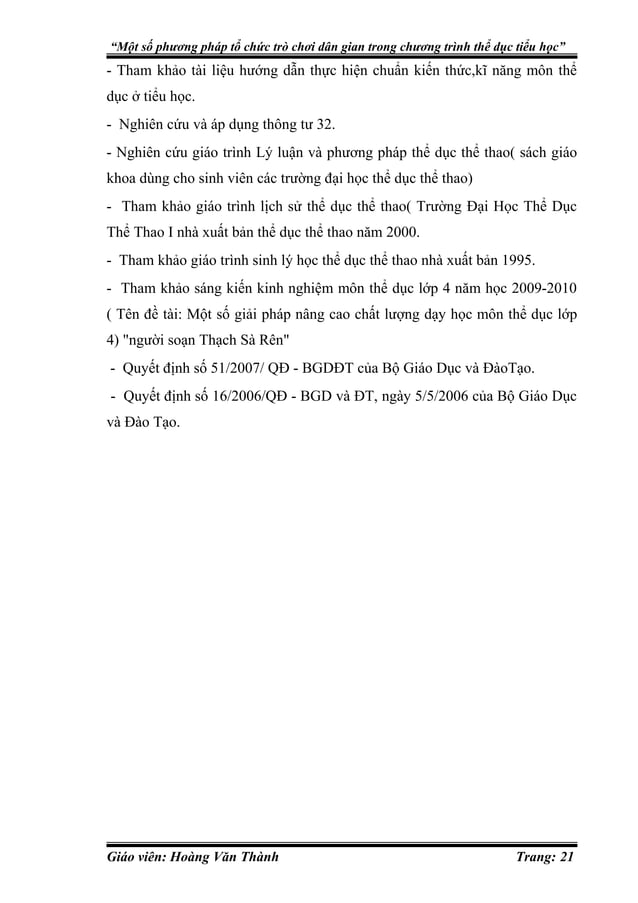 Mot so bien phap to chuc tro choi dan gian trong chuong trinh the duc tieu học | DOC