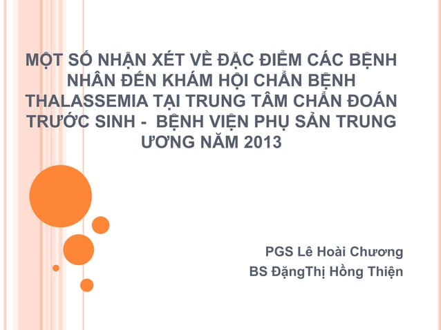 Sang loc thalassemia | PDF