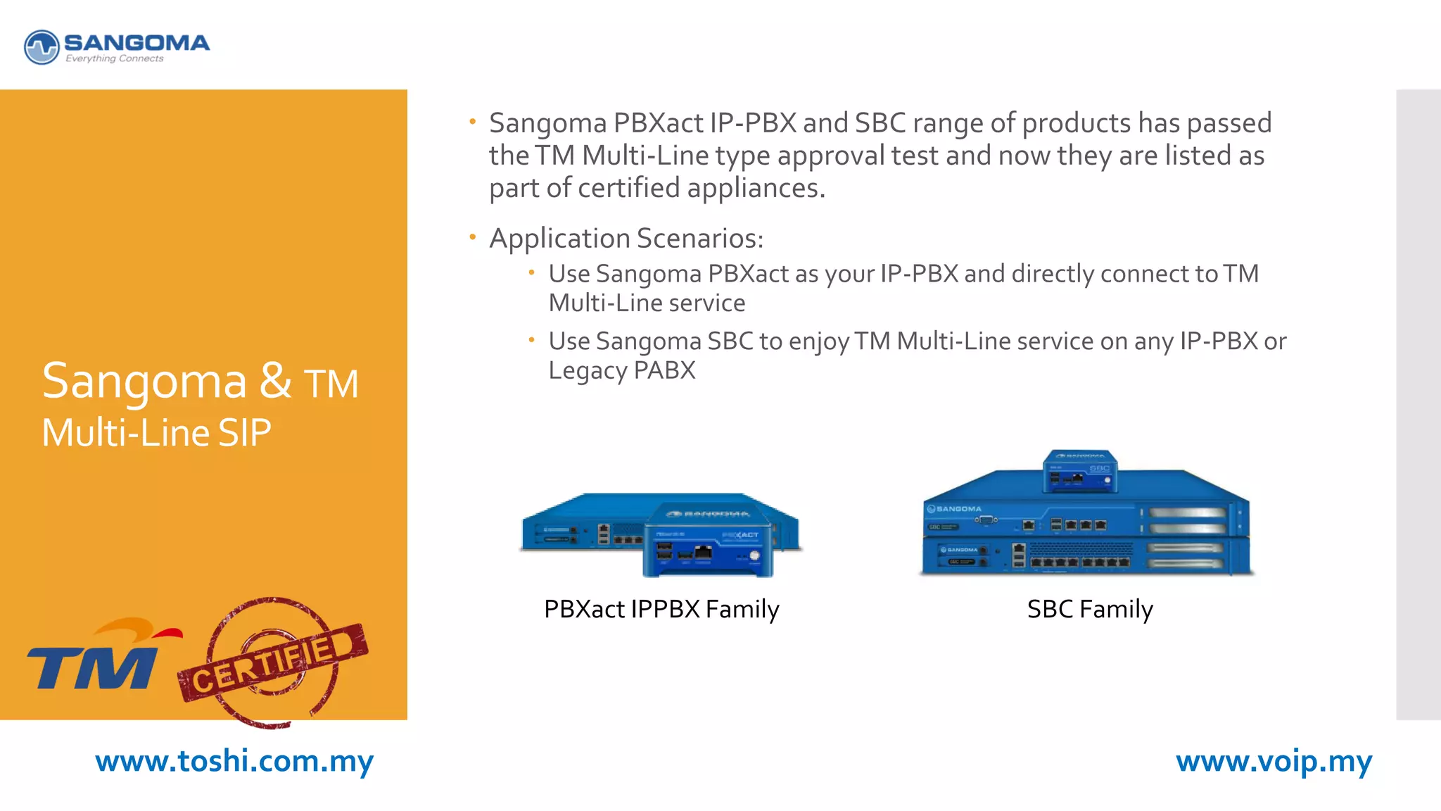 Sangoma Appliances and TM Multi-Line SIP | PDF