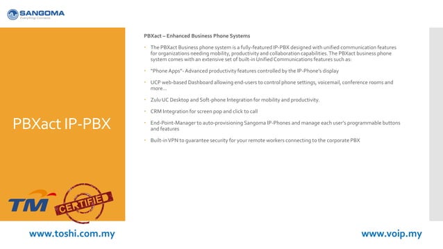 Sangoma Appliances and TM Multi-Line SIP | PDF