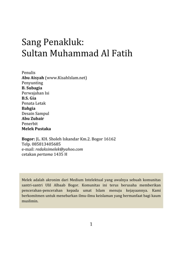 Sultan Muhammad Al Fatih | PDF