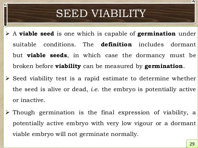 seed storability and viability