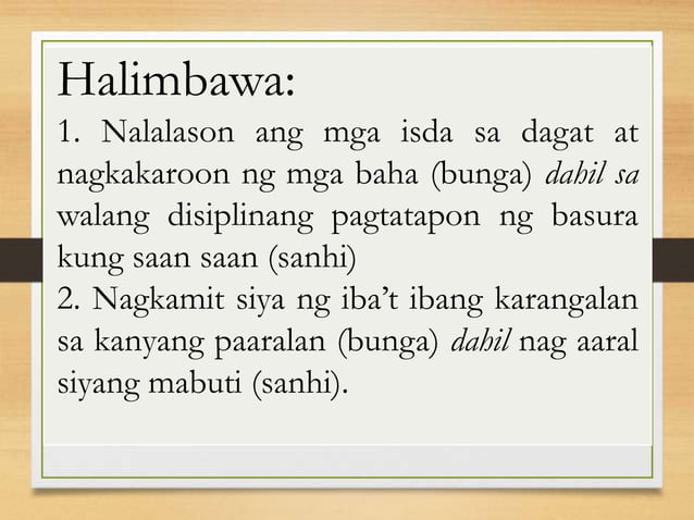 sanhi at bunga powerpoint presentation for filipino | PPTX