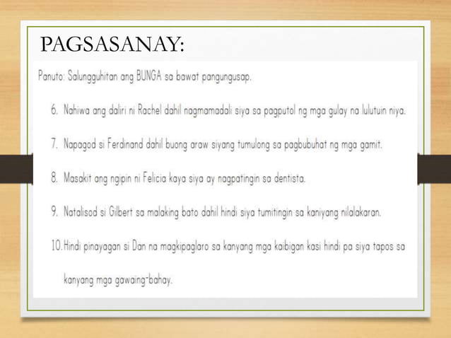 sanhi at bunga powerpoint presentation for filipino | PPTX