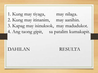 sanhi at bunga powerpoint presentation for filipino | PPTX