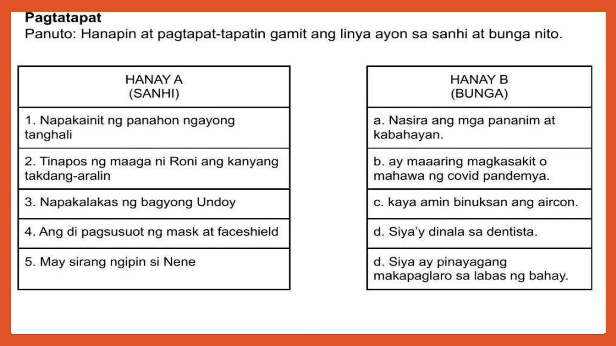 Sanhi at bunga sample activities Filipino4.pptx