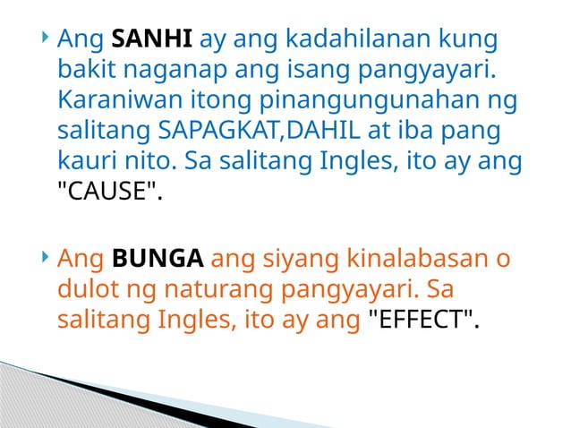 Sanhi at Bunga.pptx Filipino 9 Panitikang Asyano | PPTX