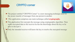 PROJECT REPORT ON CRYPTOGRAPHIC ALGORITHM | PPTX