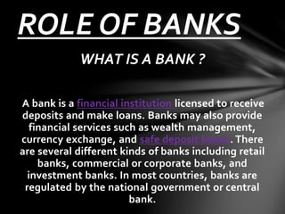 Class 10th Social Studies PPT on Roles of Bank | PPTX