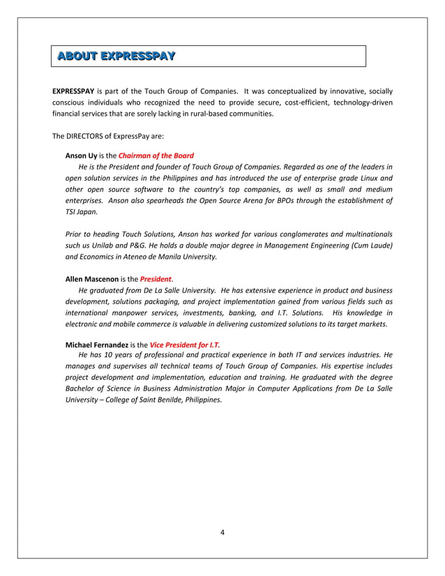 Expresspay Company Profile | PDF