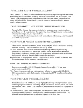 Storage Area Network interview Questions | DOC | Data Storage and ...