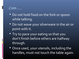 DINING ETIQUETTE | PPT