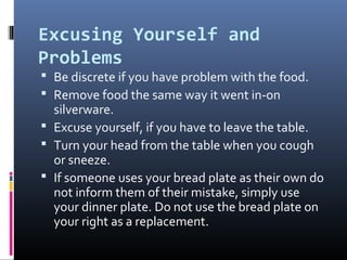 DINING ETIQUETTE | PPT