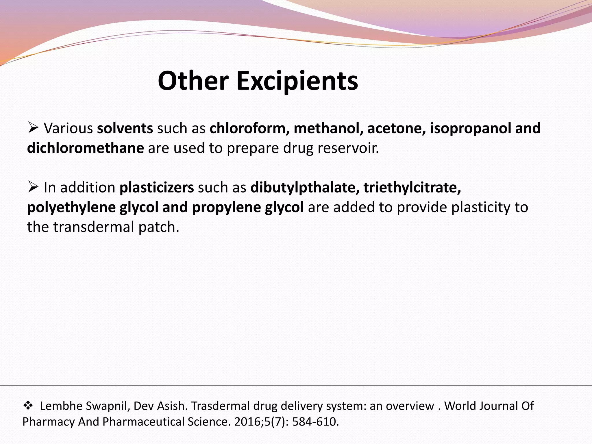 TRANSDERMAL DRUG DELIVERY SYSTEMS | PPTX