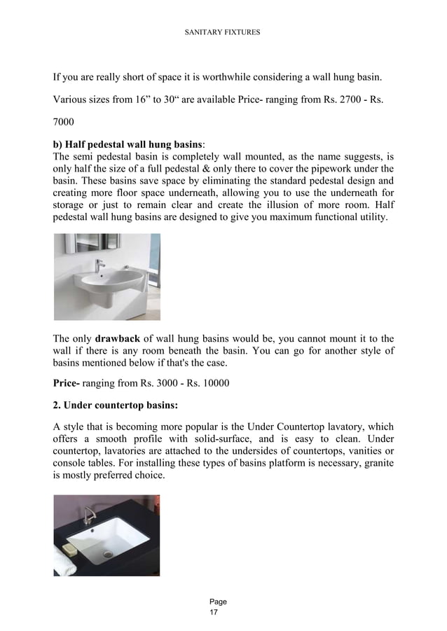 SANITARY FIXTURES | PPT