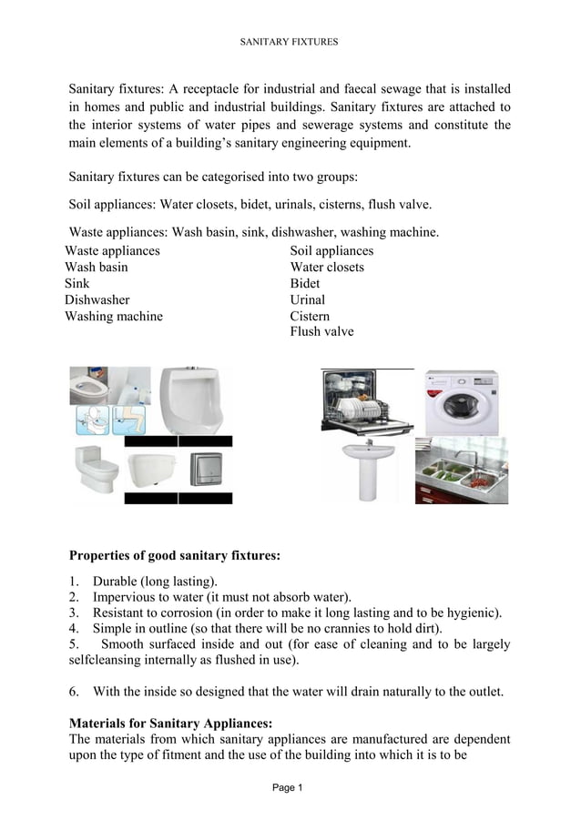 SANITARY FIXTURES | PPT